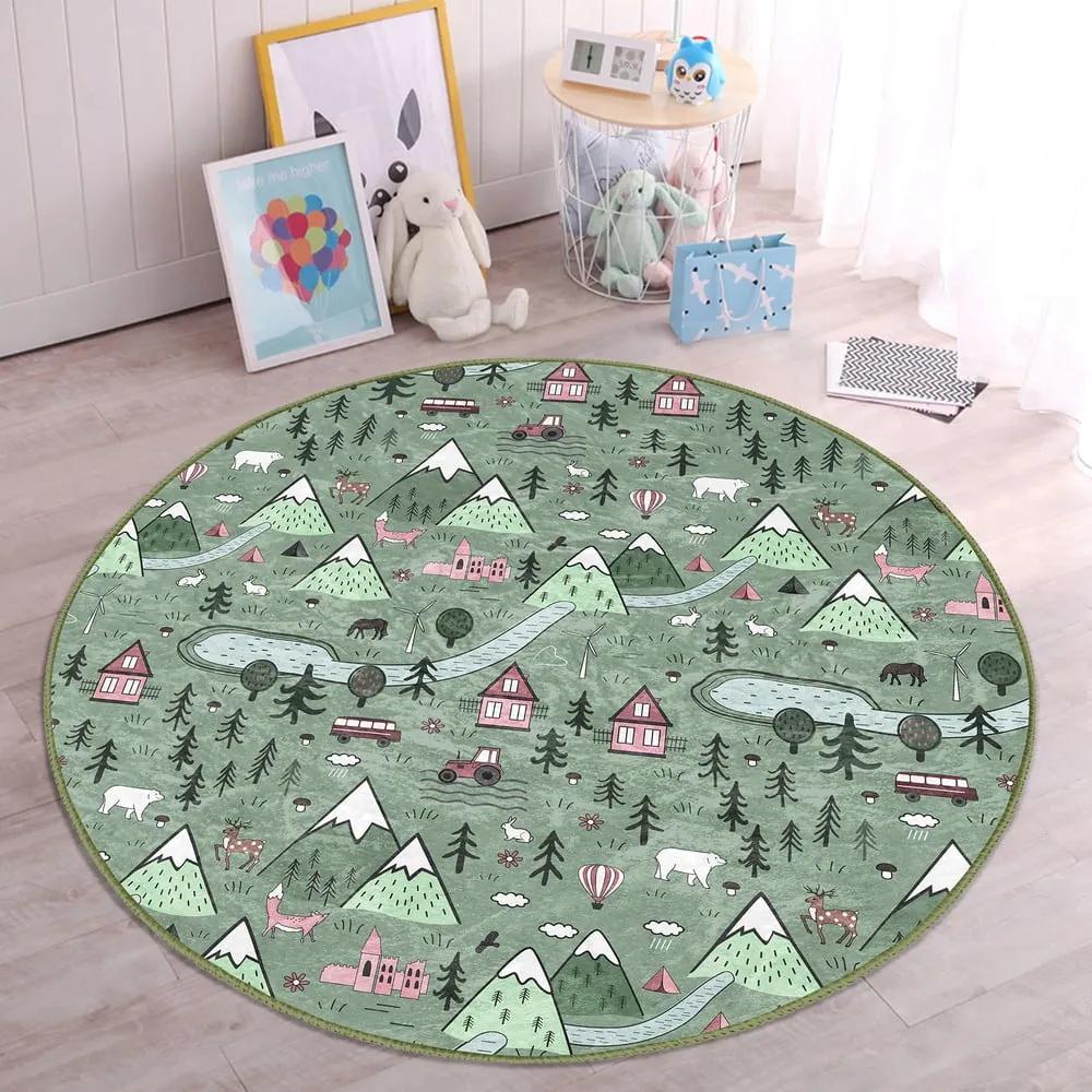Zelený dětský koberec ø 80 cm Comfort – Mila Home
