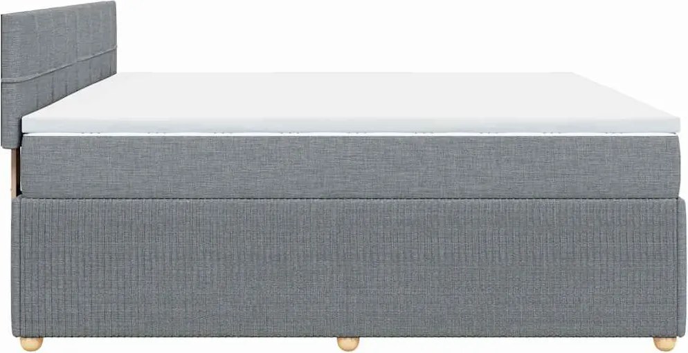 Box spring postel s matrací světle šedá 200 x 200 cm textil 3289863