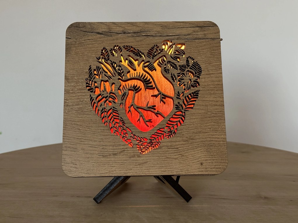 "Srdce" lampa 19x19 cm provedení povrchu: jedle