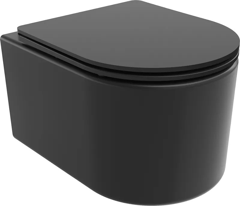 Mexen Sofia wc mísa Rimless s pomalu klesající deskou slim, duroplast, černý mat - 30541085