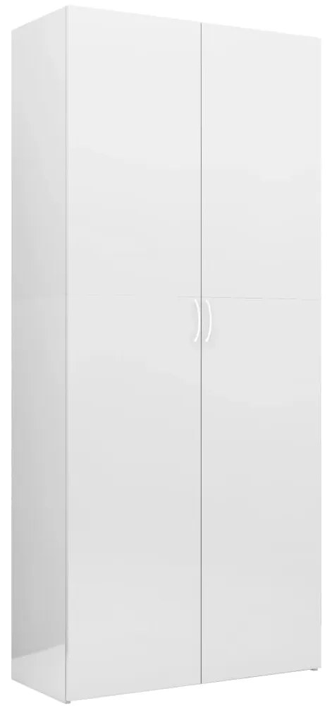 800006 vidaXL Úložná skříň bílá s vysokým leskem 80x35,5x180 cm dřevotříska