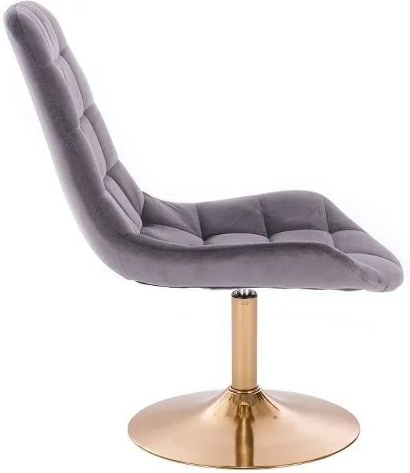 LuxuryForm Židle PARIS VELUR na zlatém talíři - šedá