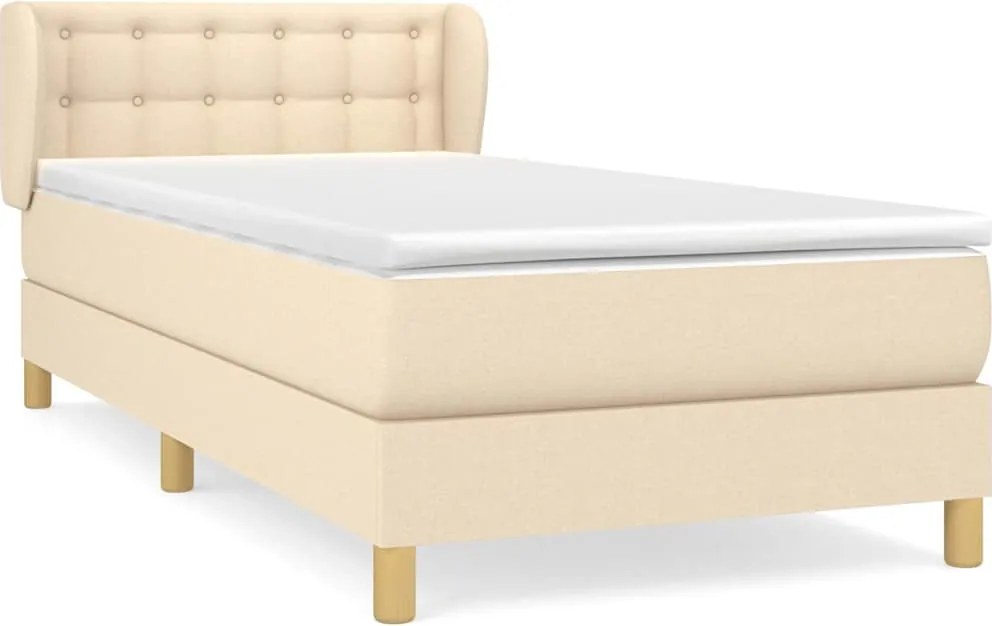 Box spring postel s matrací krémová 100 x 200 cm textil 3127106
