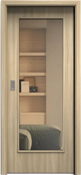 SAPELI ELEGANT KOMFORT M40 - CPL LAMINÁT - POSUVNÉ DVEŘE VČ. ZÁRUBNĚ - dub Hikari Průchozí šířka (cm): 60, Průchozí výška (cm): 197