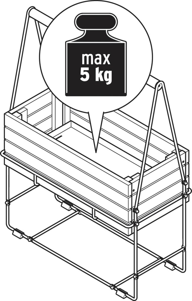Tchibo - Truhlík na bylinky se stojanem »Elin« - barva: černá