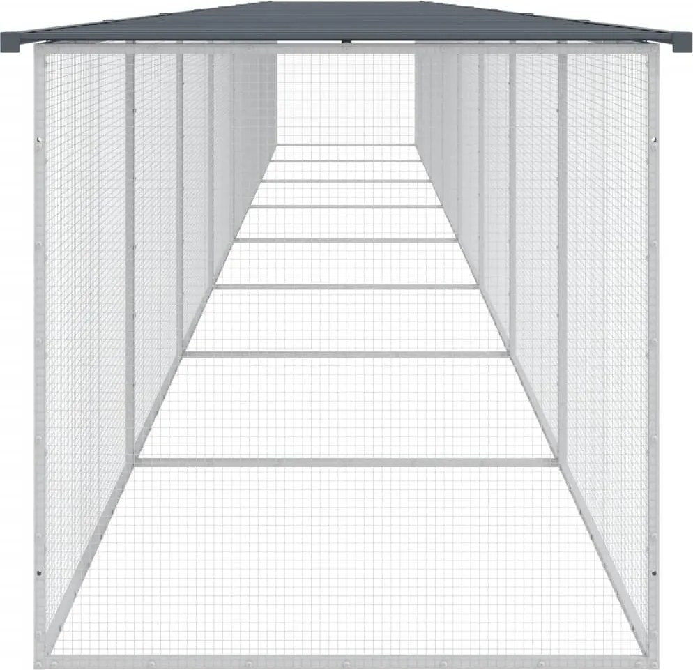 Klec pro kuřata se střechou antracitová 803 x 98 x 90 cm ocel 3189052
