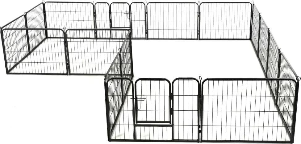 vidaXL Ohrádka pro psy 16 panelů ocelová 60 x 80 cm černá [275492]