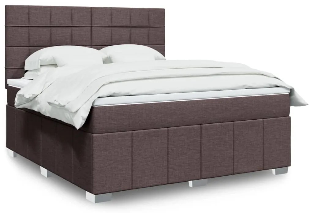 Box spring postel s matrací tmavě hnědá 180x200 cm textil 3294050