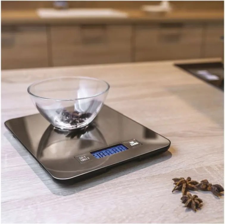 Kuchyňská váha EMOS EV023, digitální, 5 kg, stříbrná, sklo