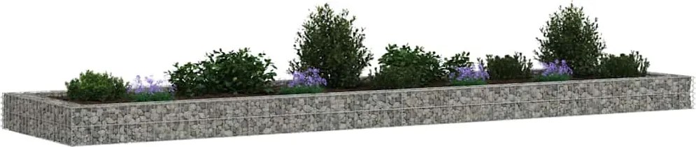 Gabionový vyvýšený záhon pozinkovaná ocel 400 x 100 x 20 cm 151314