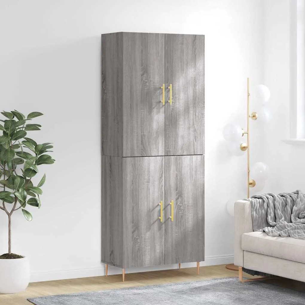 Skříň highboard šedá sonoma 69,5 x 34 x 180 cm kompozitní dřevo 3195673