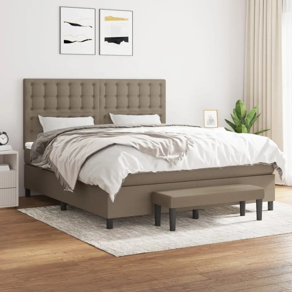 Box spring postel s matrací taupe 180x200 cm textil 3136937