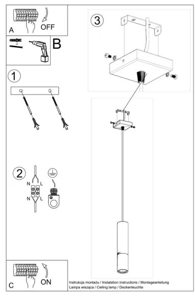 Sollux SL.0952 - Lustr na lanku LOOPEZ 1xGU10/40W/230V černá/zlatá