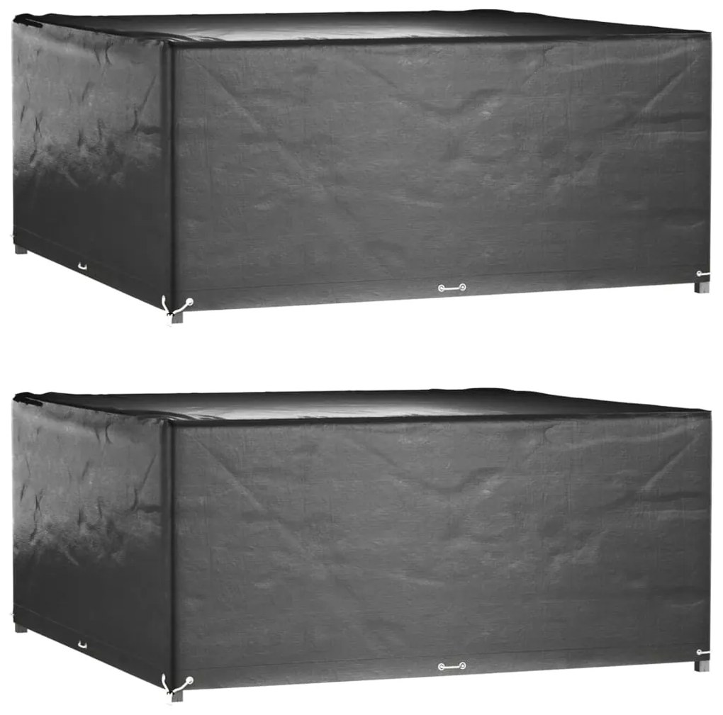 Plachty na zahradní nábytek 2 ks 16 oček 205x205x90 cm čtverec 3155350