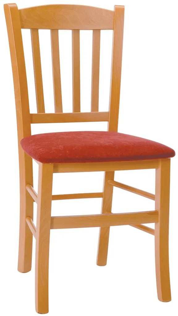 Stima Židle PAMELA s čalouněným sedákem Odstín: Tmavě Hnědá, Látky: MICROFIBRA terracotta 211