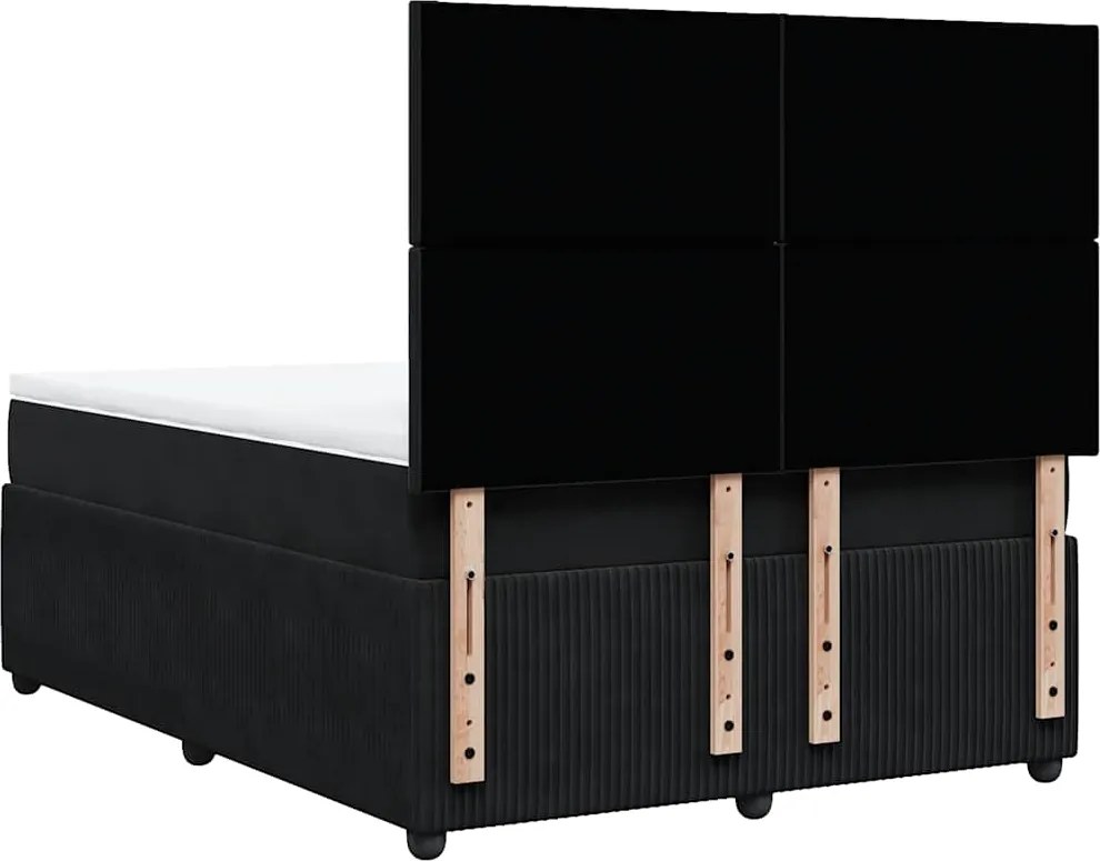 Box spring postel s matrací černá 140x200 cm samet 3292354