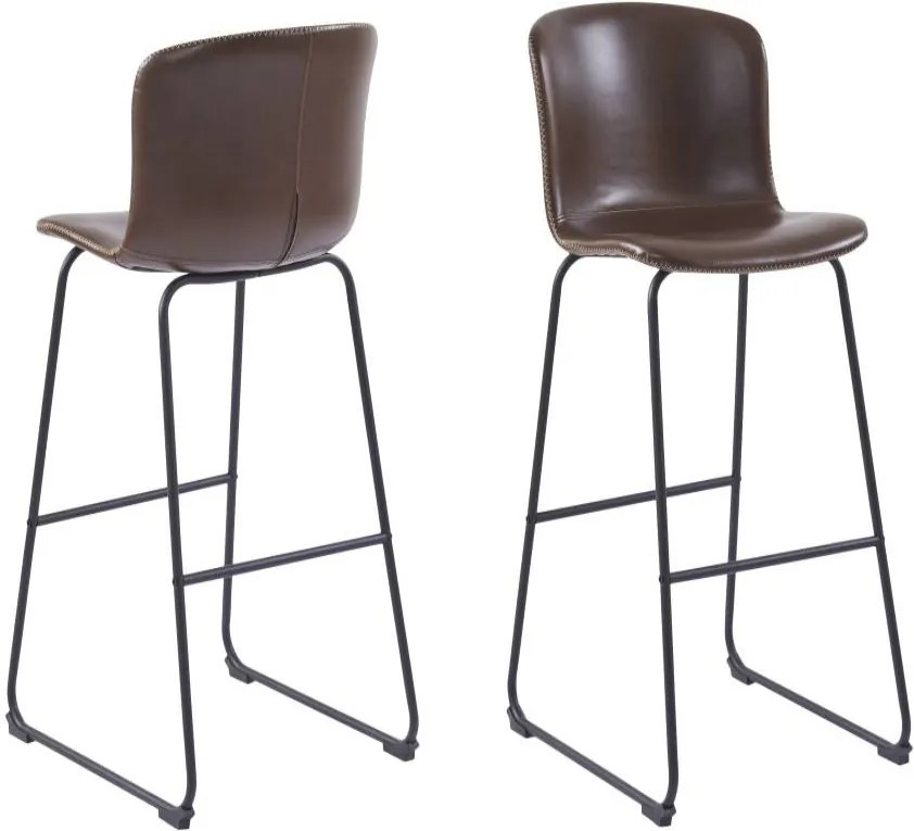 Designová barová židle Nerilla tmavě hnědá