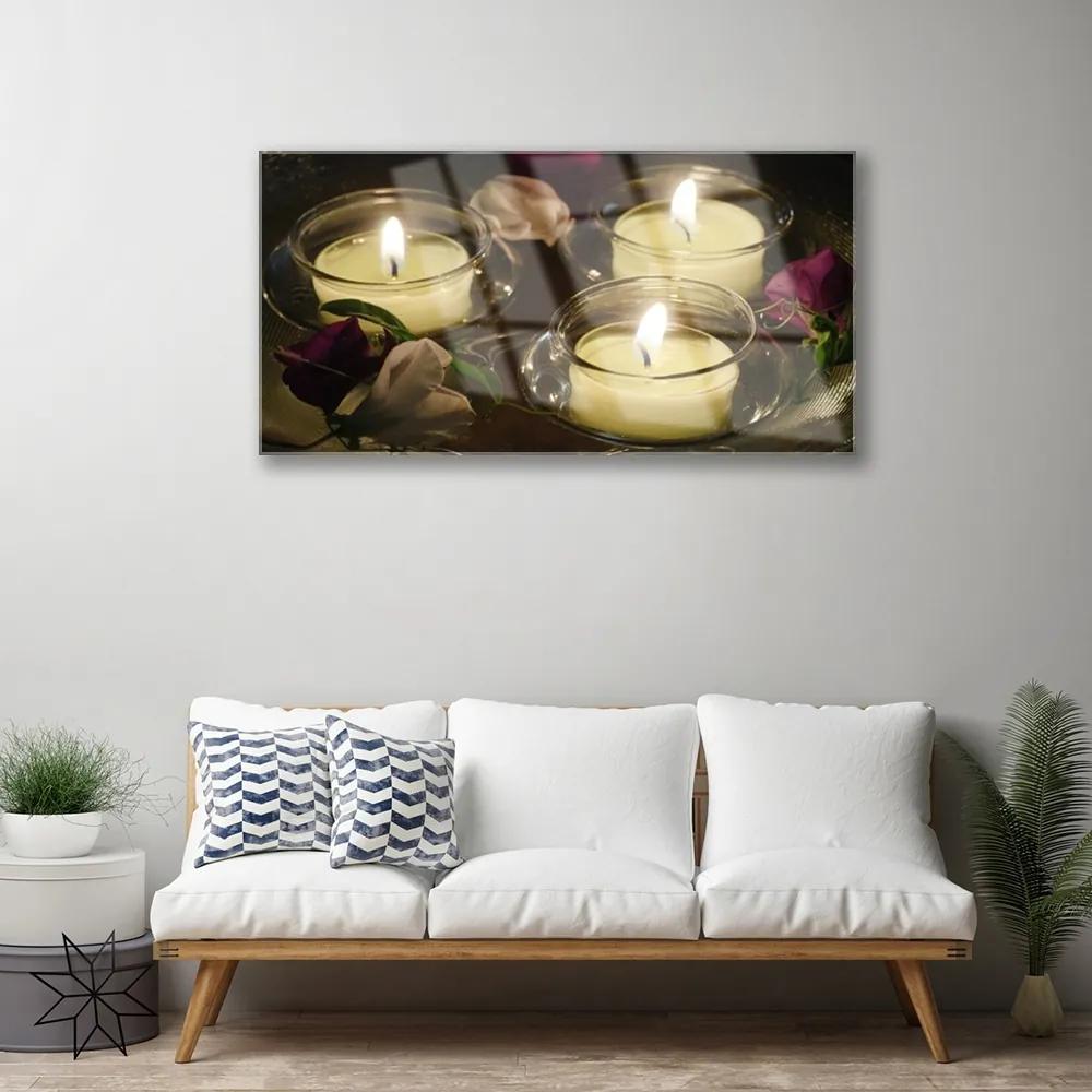 akrylový obraz Svíčky Umění 100x50 cm
