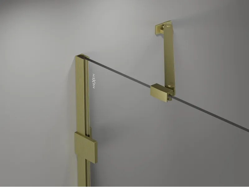Mexen, Mexen Lunar pravé otočné sprchové dveře 110 cm, transparentní, broušené zlato - 834-110-000-55-00-P