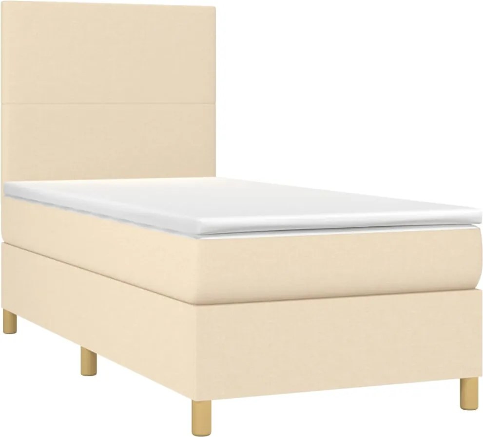 Box spring postel s matrací krémová 100 x 200 cm textil 3142158