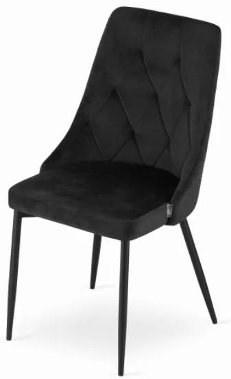 Sametová židle Lima černá