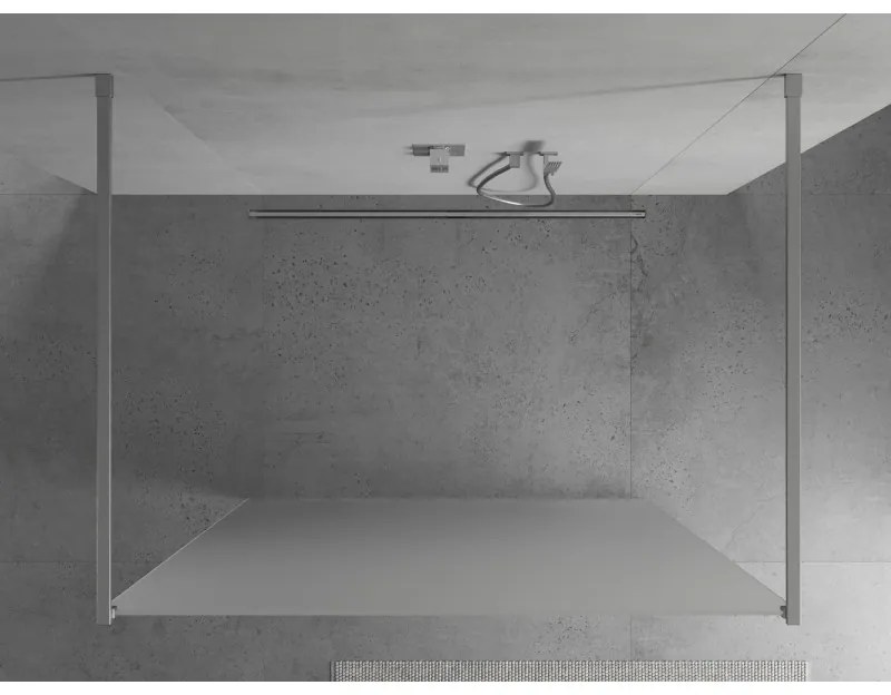 Mexen Kioto, průchozí sprchová zástěna 100 x 200 cm, 8mm sklo námraza, 2x chromová stabilizační rozpěra, 800-100-002-01-30