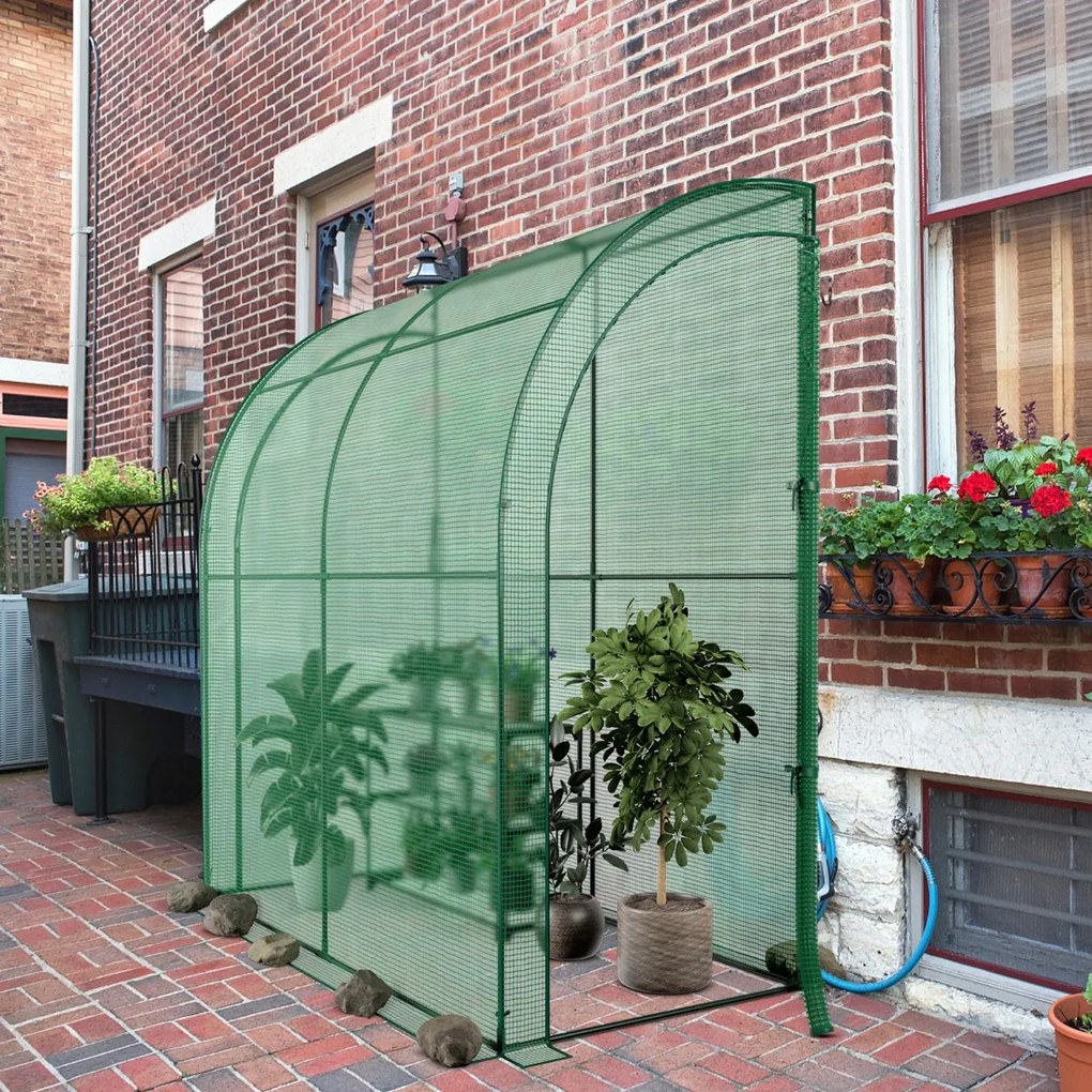 Costway Film Greenhouse Walk-in Mini skleník s policí na květiny, zelený