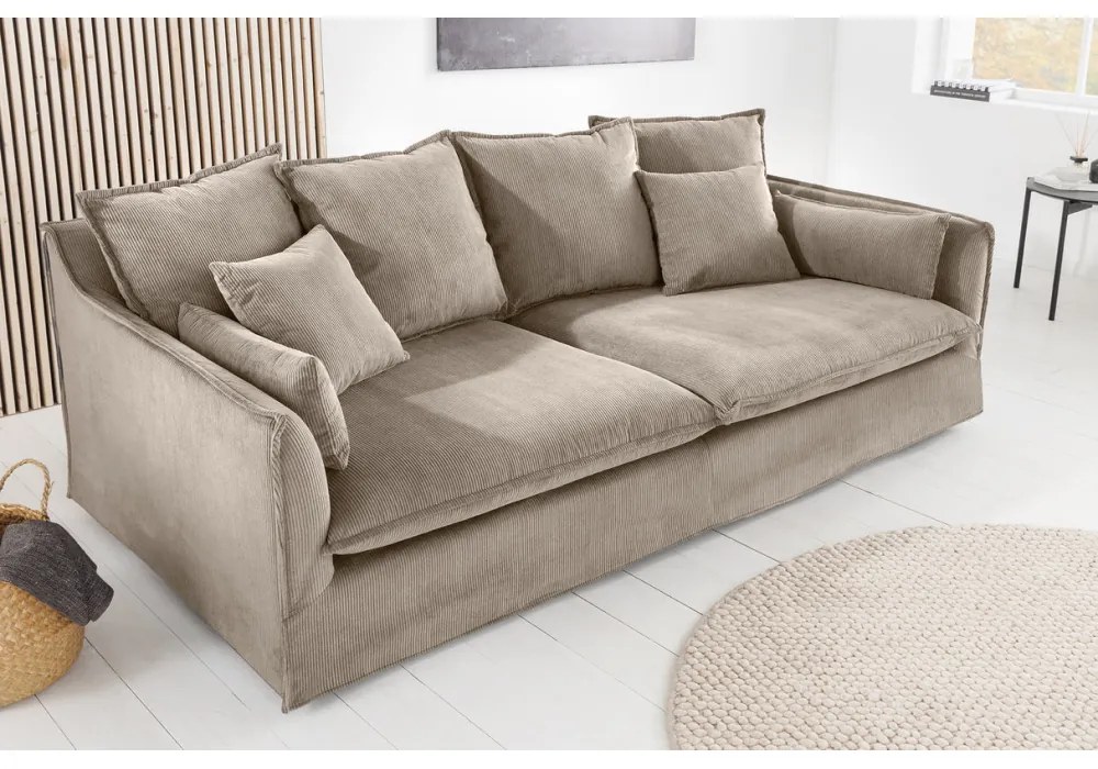 Massive home | Pohovka HEAVEN 200cm 3místná pružinová s odnímatelným potahem, šedozelená
