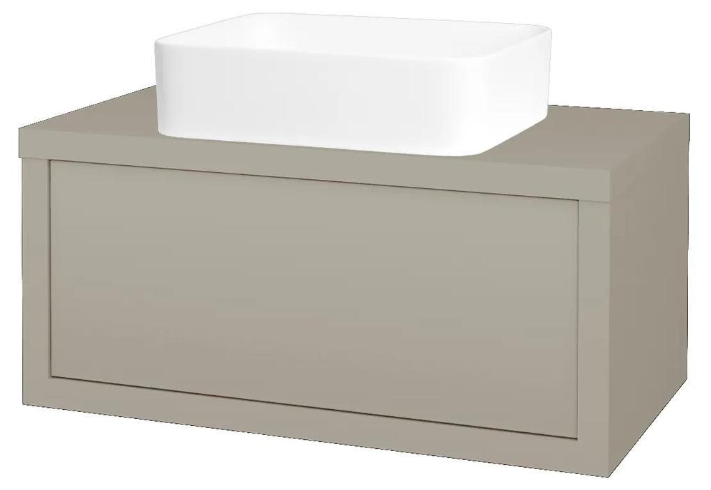 Dřevojas Koupelnová skříň STORM SZZ 80 (umyvadlo Joy) Varianta: D04 Dub / L01 Bílá vysoký lesk
