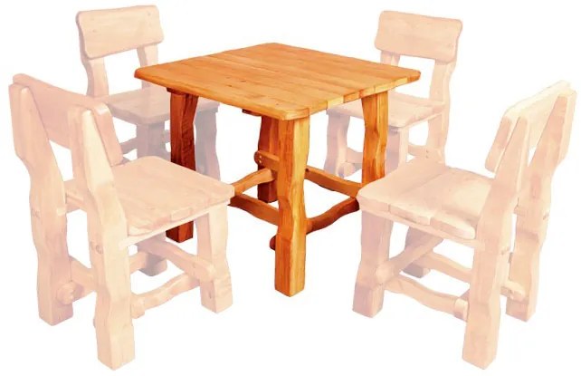 Drewmax MO213 stůl - Zahradní stůl z masivního olšového dřeva,lakovaný 80x80x75cm - Brunat