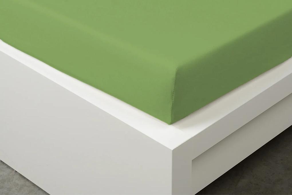 Prostěradlo DE LUXE listová zelená 180 x 200 cm, český výrobce Tibex
