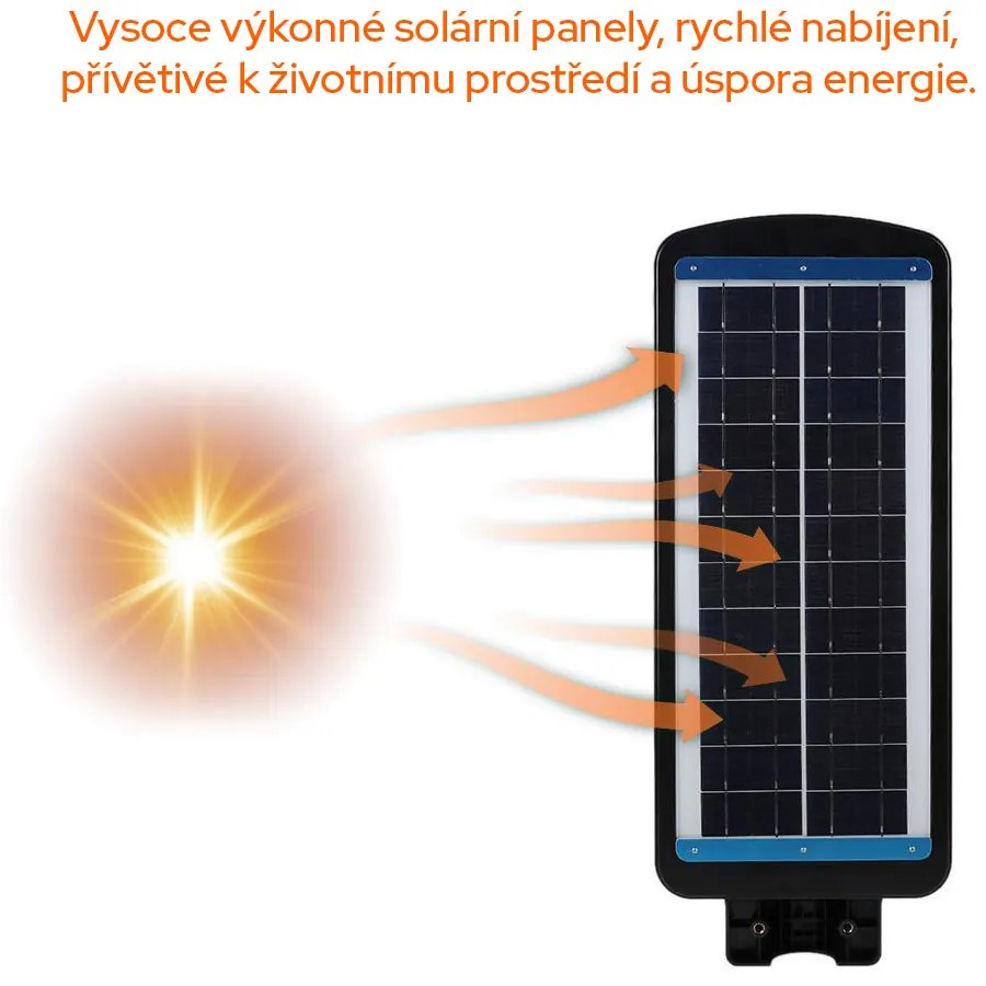 Bezdoteku LEDSolar veřejné osvětlení pouliční lampa 60W, se senzorem, bezdrátové, iPRO, studená barva