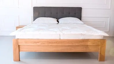 Postel Postelia RIVIERA Buk 200x200 - Dřevěná postel z masivu, bukové dvoulůžko o šíři masivu 4 cm