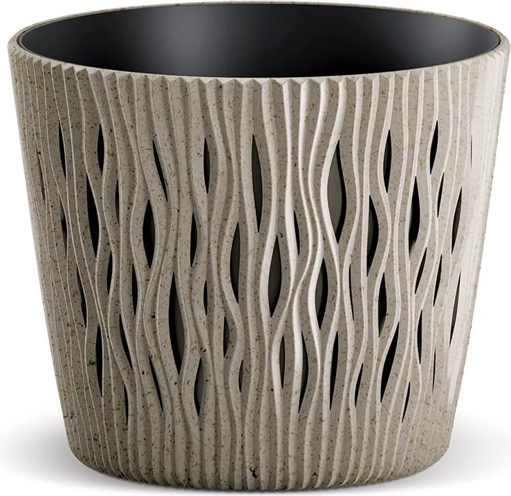 PRO Květináč SANDY ROUND ECO WOOD naturo 15,8cm