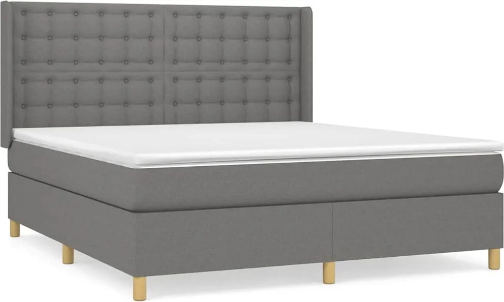 Box spring postel s matrací tmavě šedá 160x200 cm textil 3132322
