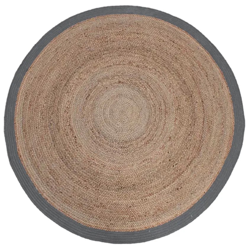 LABEL51 Přírodní/šedý kulatý koberec Braos L z juty, 120x120 cm