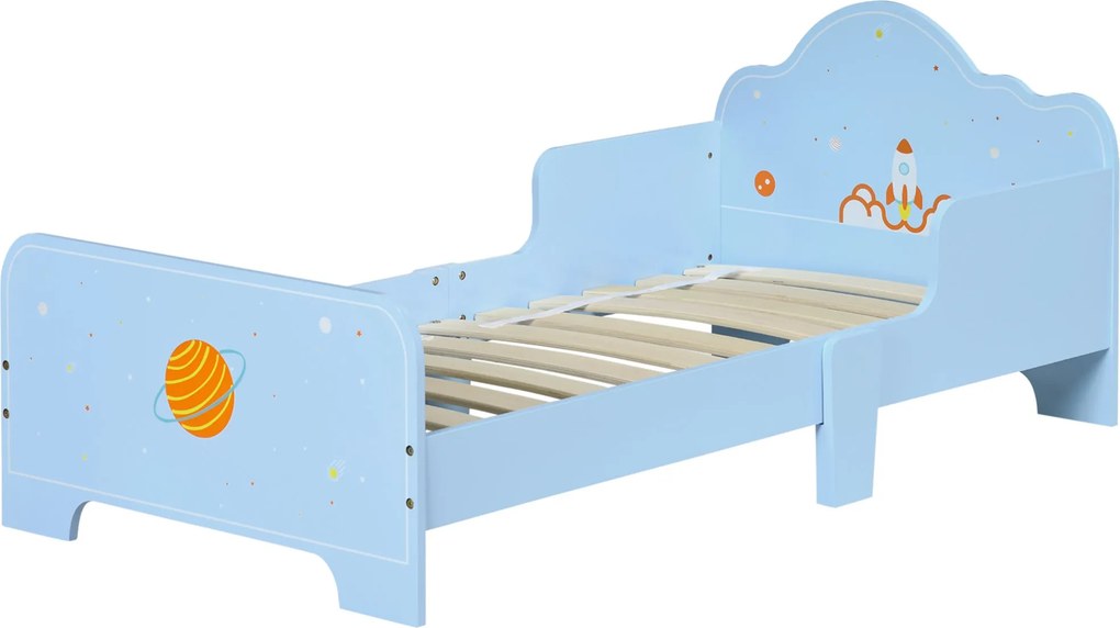 Dětská postel ZONEKIZ pro děti ve věku 3-6 let 143x74x59 cm Dřevěná postel s bezpečnostními zábranami Max zatížení 80 kg Moderní nábytek do ložnice M…