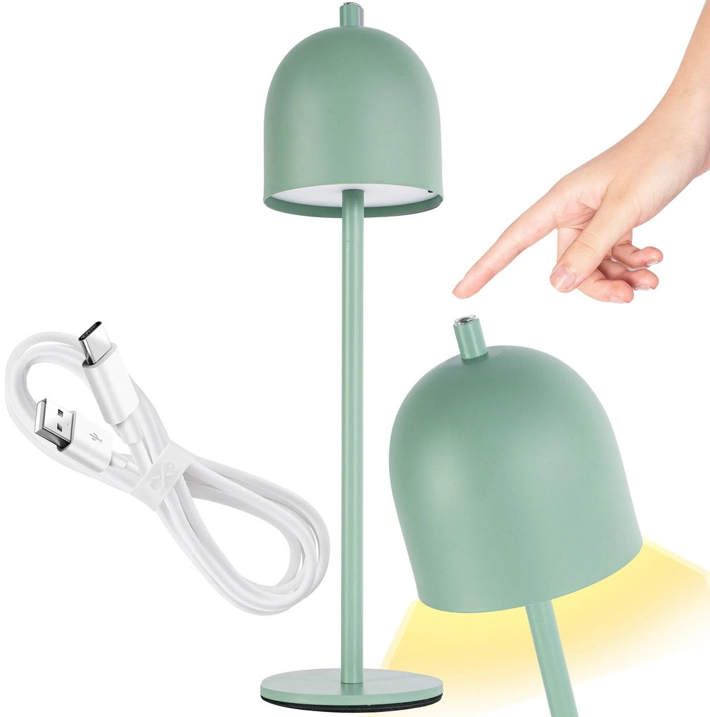 Toolight Toolight, bezdrátová noční USB lampa APP1361-T, zelená matná, OSW-08624