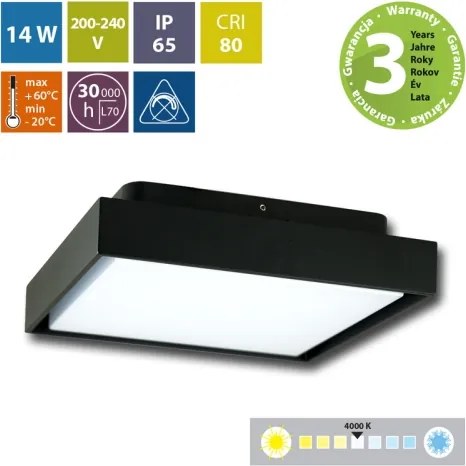 LED svítidlo McLED Andromede S, 14W, 4000K, IP65, černá ML-516.008.19.0