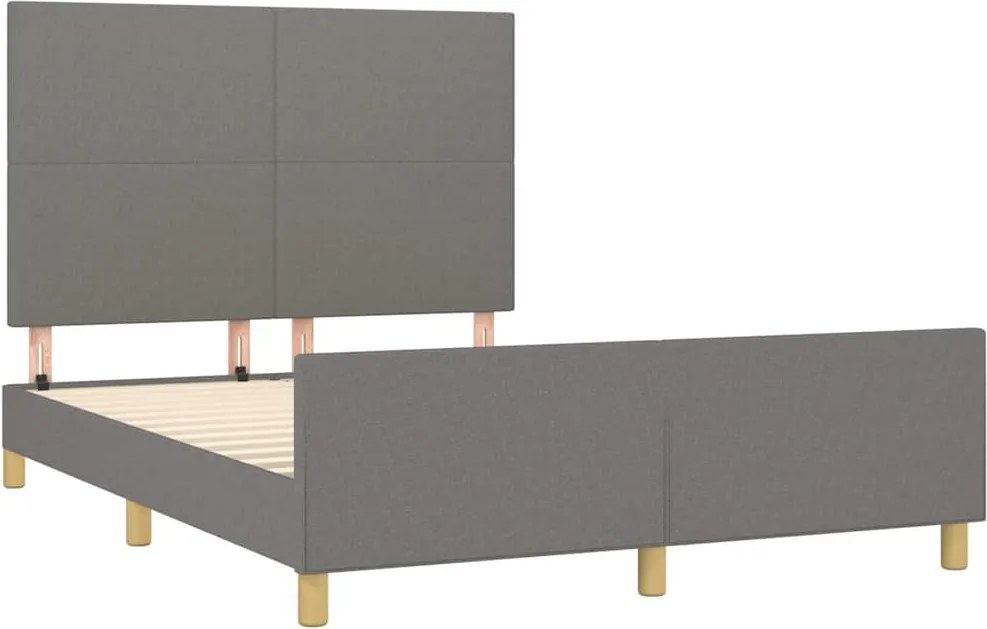 Postel bez matrace tmavě šedá 140 x 200 cm textil 3124896