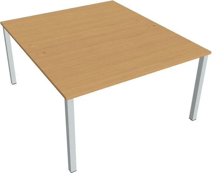 Kancelářský pracovní stůl Hobis USD 1400, deskaakát, bílá RAL 9016
