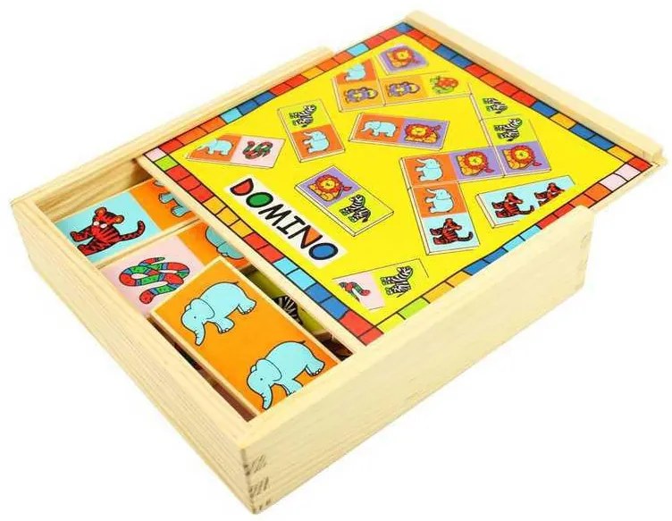 Bigjigs Toys Dřevěné domino se zvířátky