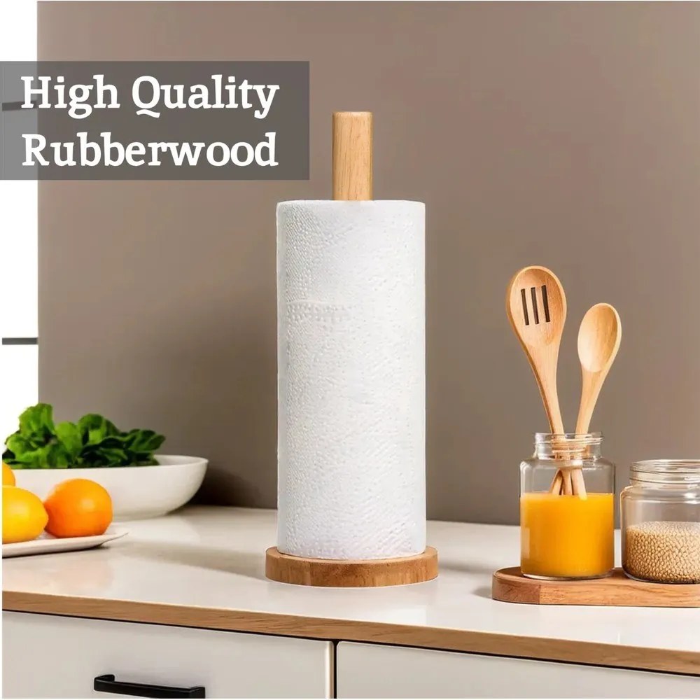 Dřevěný stojan na papírové utěrky v přírodní barvě ø 12 cm Soka – Premier Housewares