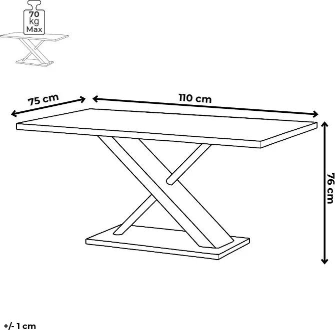 Autronic Rozkládací jídelní stůl HT-430 CAP Odstín: Cappuccino