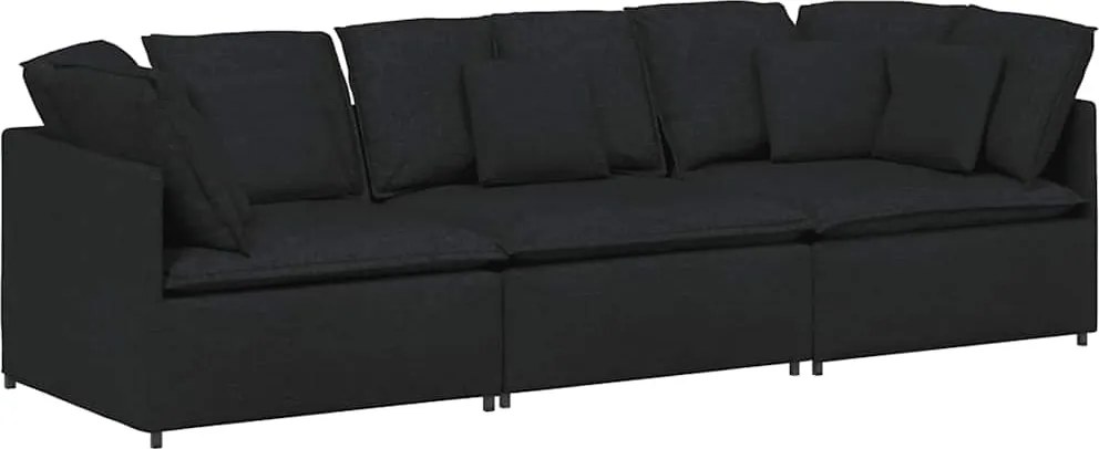 Modulární pohovka s polštáři textil černá 3321269