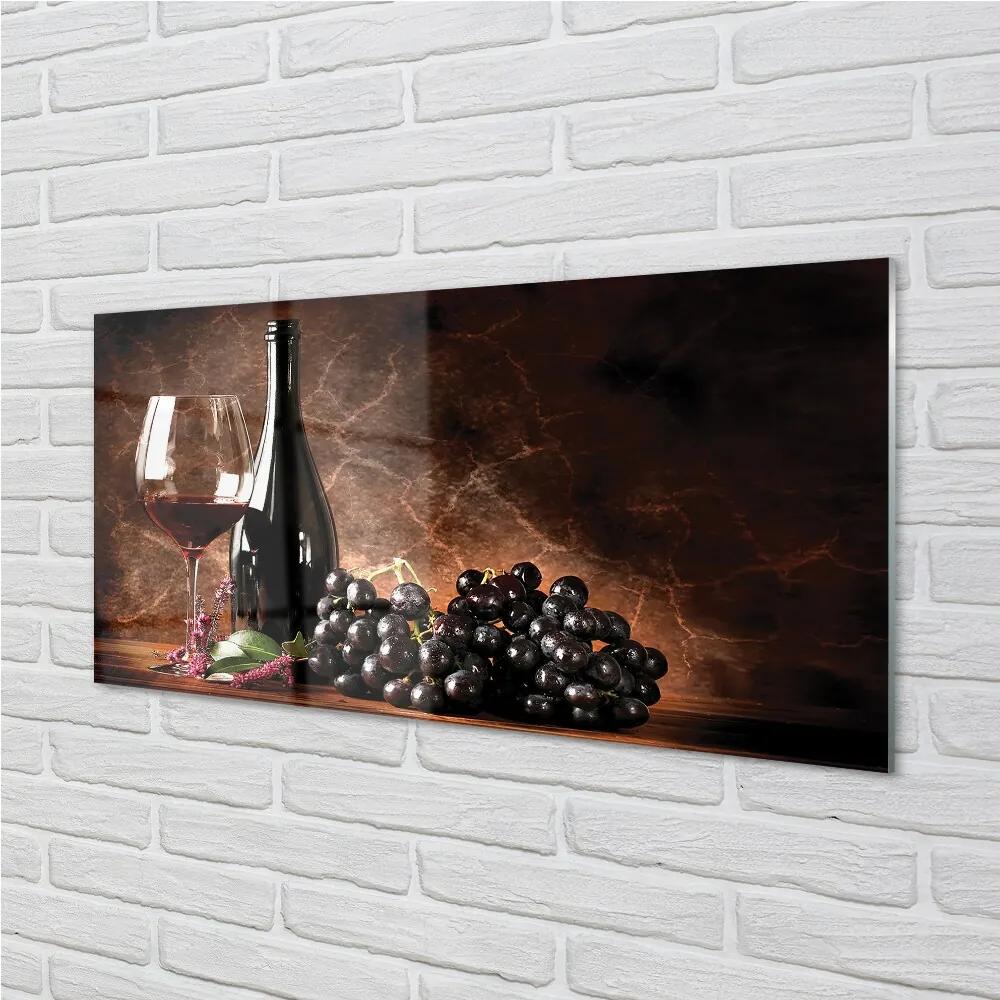 Obraz na skle sklenice vína 140x70 cm