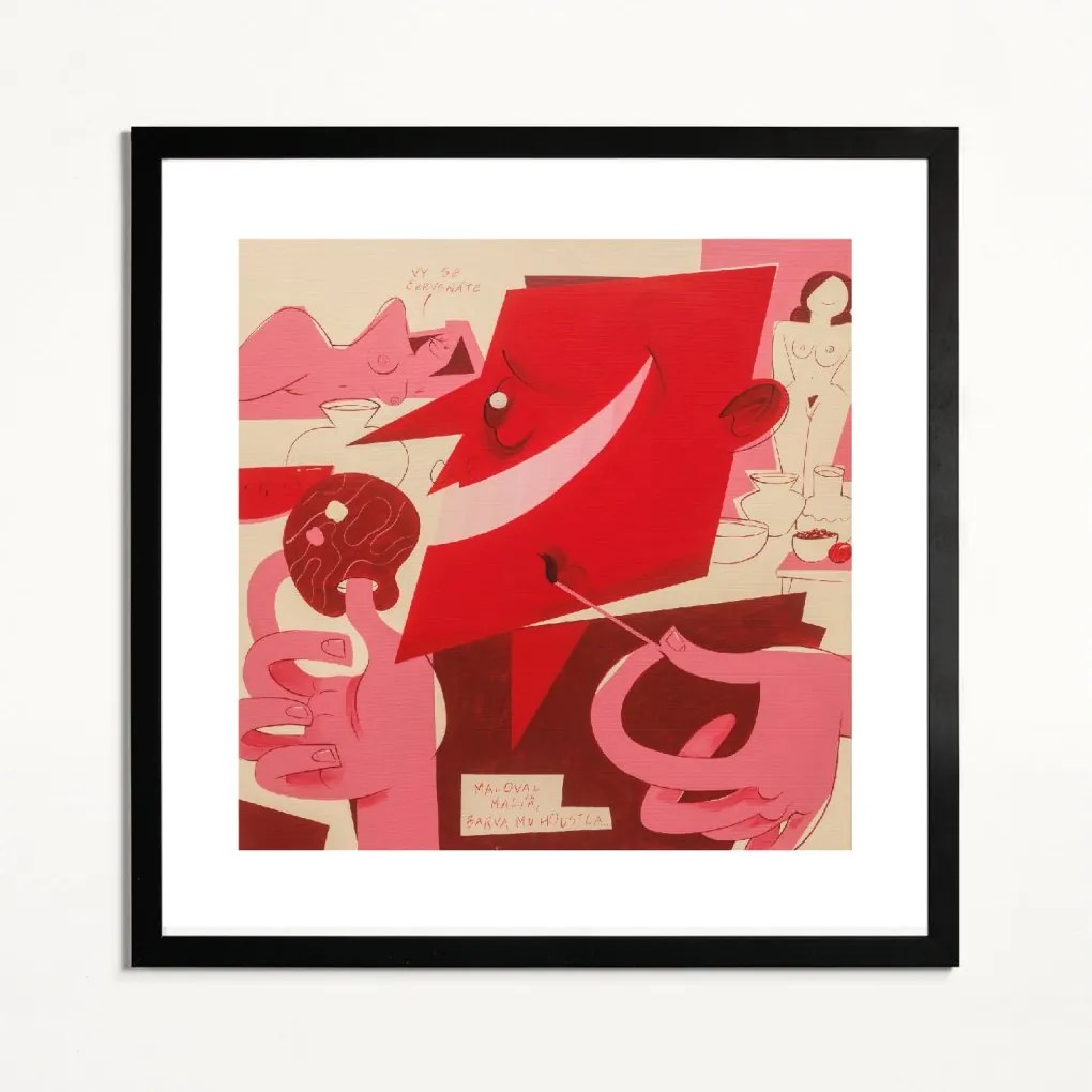 Slakinglizard | Malíř Rám: Bílý, Velikost: 60 x 60 cm
