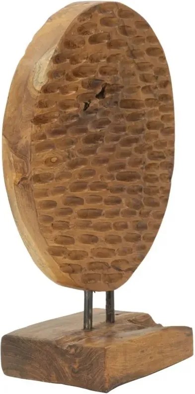 Dekorativní soška Coin 40 cm z masivu hnědá