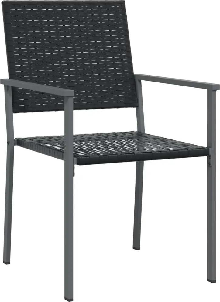 vidaXL Zahradní židle 2 ks černé 54 x 62,5 x 89 cm polyratan [364098]