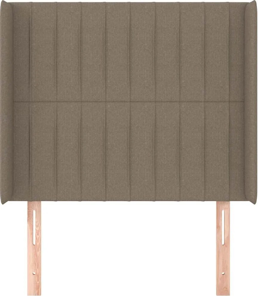 Čelo postele typu ušák taupe 103x16x118/128 cm textil 3119812